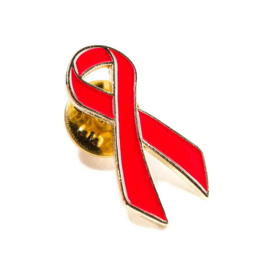 Brass Trimmed Enamel Red Awareness Ribbon Lapel Pin - Buy Now – Support ...