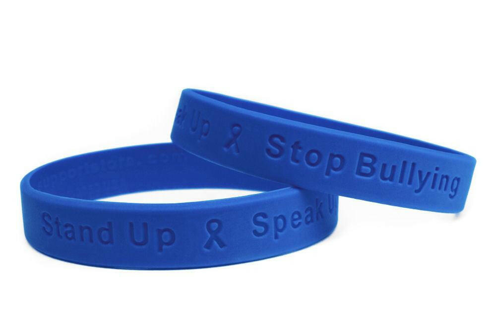 Stand Up - Speak Up - Stop Bullying Blue Wristband - Buy Now – Support ...